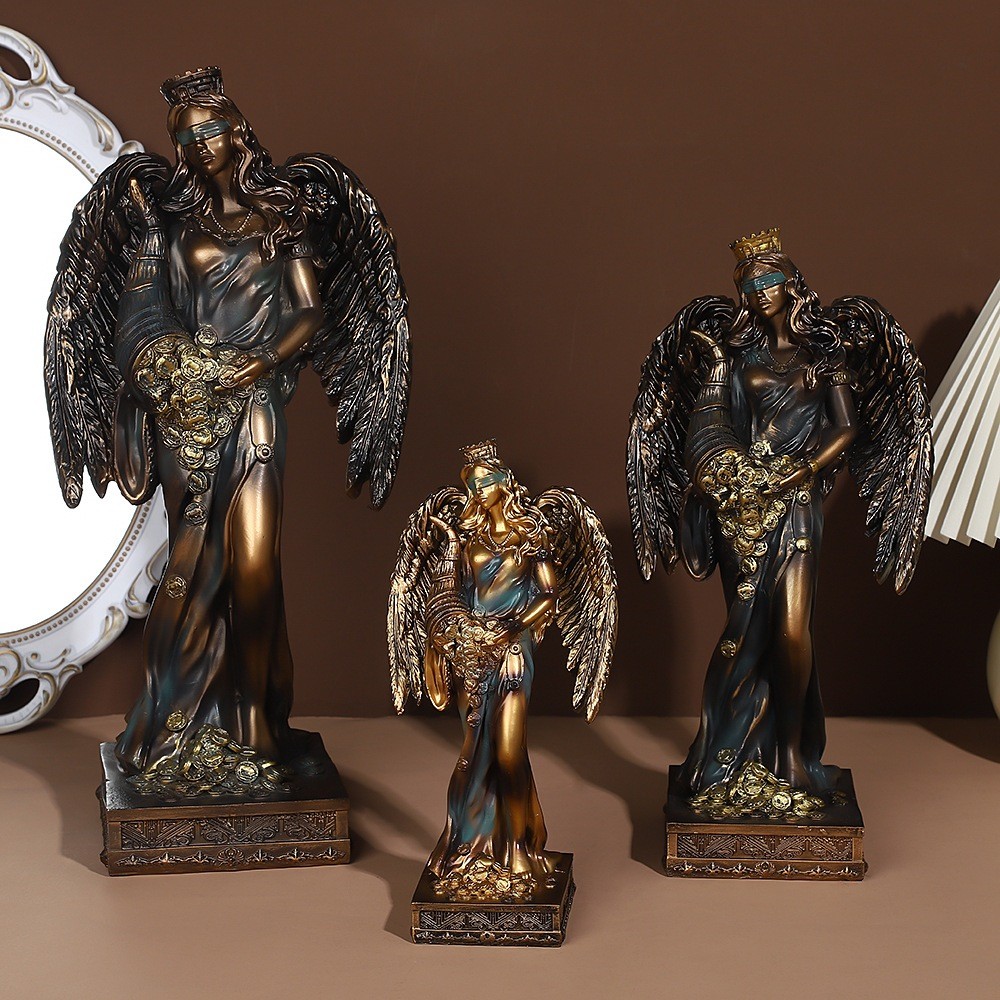 Angel Blindfolded Fortune Statue Office Ancient Greco-Roman Goddess of ...