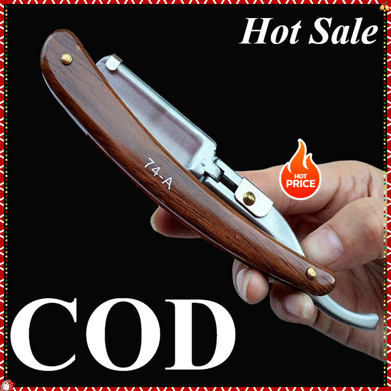 Vintage Manual Shaving Razor Wood Handle Straight Edge Barber Razor Men ...