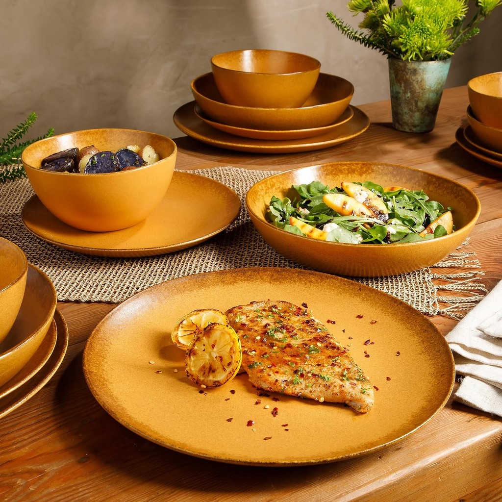 Living Plus Speckled Brown Plate Stoneware Reactive Glaze Plates and ...