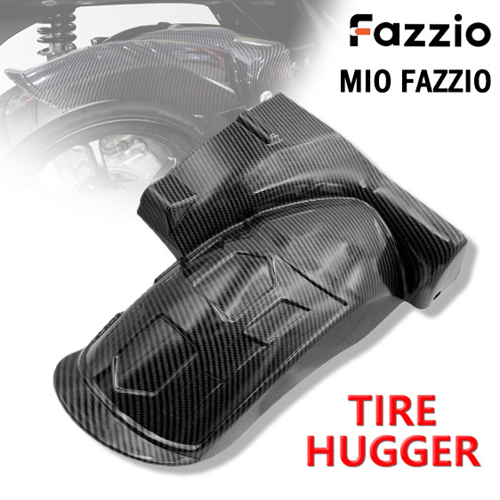 YAMAHA MIO FAZZIO TIRE HUGGER MATTE BLACK CARBON MUDGUARD PROTECTOR FOR ...