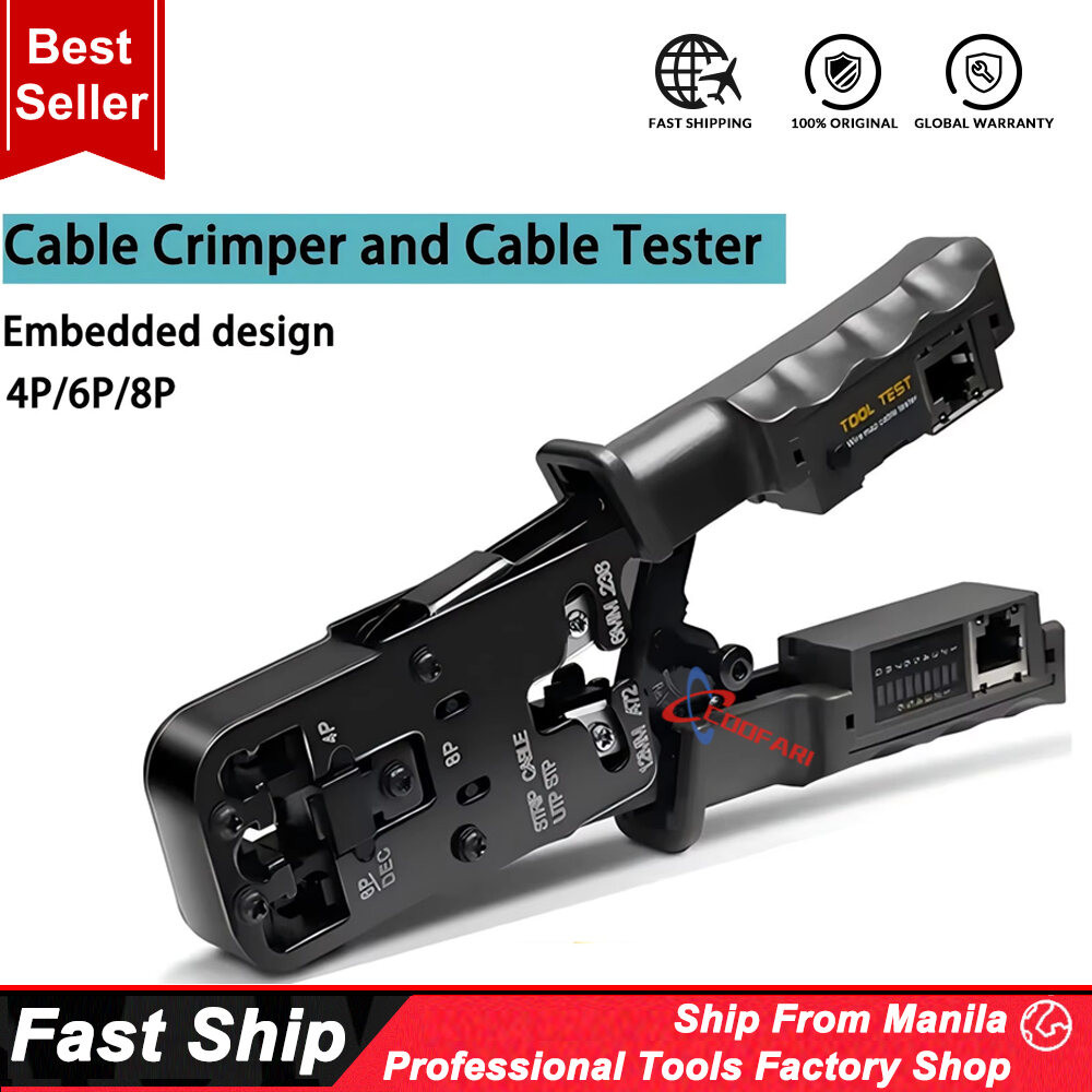 2 in 1 Wire Crimping and Testing Pliers RJ11/12/45 Cable Crimper Wire ...