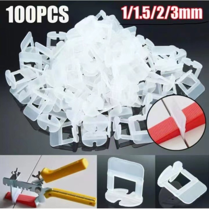 100PCS Tile Clip Tile Leveling System Spacer Wall Tiling Reusable ...