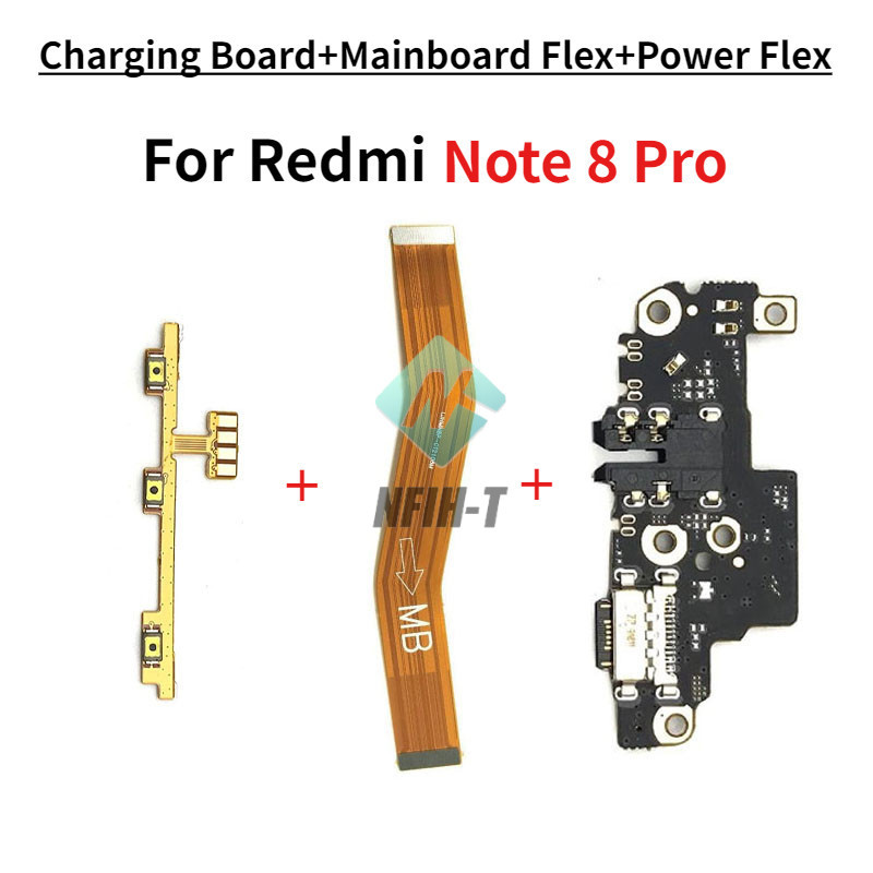 For Redmi Note 8 Pro Power Volume Flex USB Charging Port Board ...
