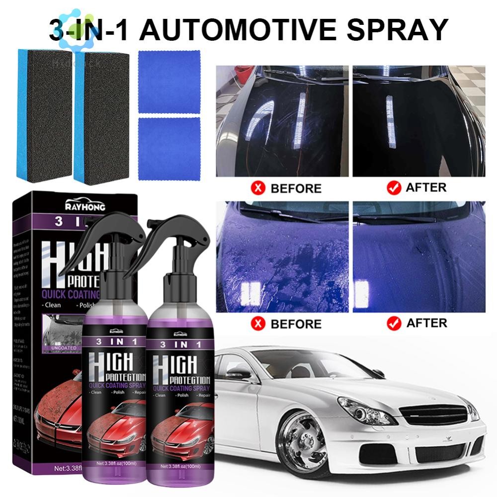 2 Set 3 In 1 Car Ceramic Coating Spray 100ml Car Paint Scratch Repair Remover [Hidduck.ph ...