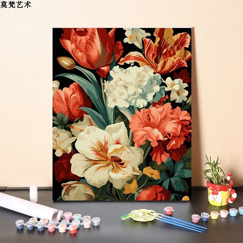 Yoyo D3 Hand-Filled Atmospheric Rich Peony Flower Hand-Painted ...