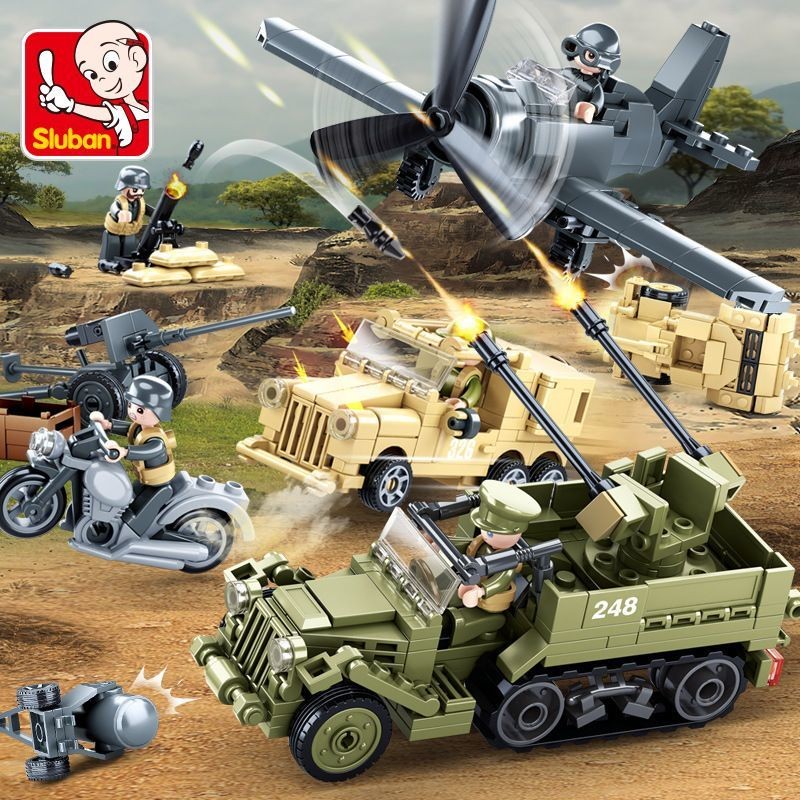 Compatible with LEGO building blocks Little Luban aircraft tank World ...