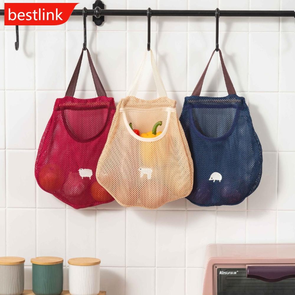 BESTLINK 1Pc Reusable Kitchen Hanging Mesh Storage Bag Home Fruit ...