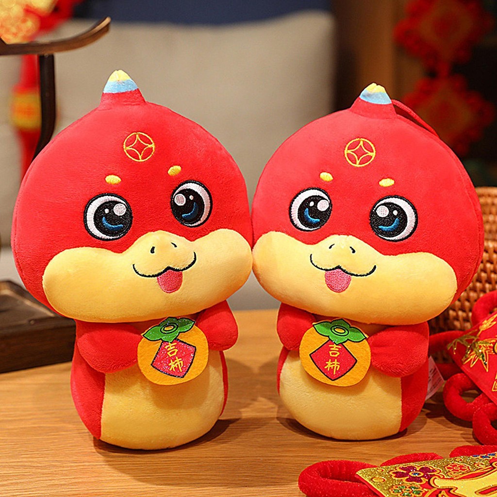 2025 Snake Year Plush Toys Chinese New Year Snake Mascot Doll Cartoon ...