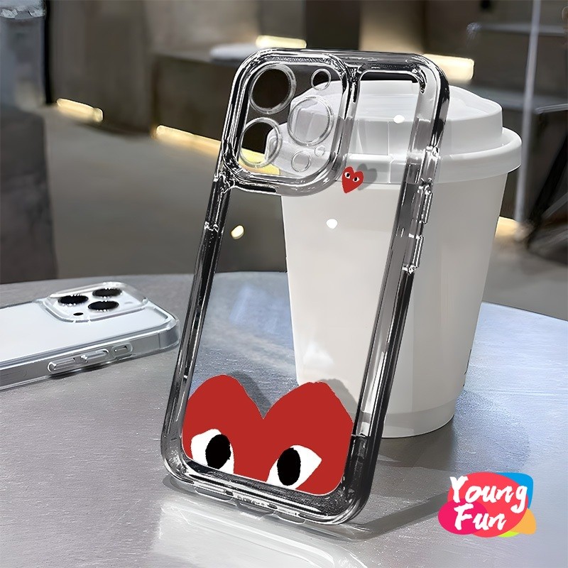 Trendy Black Red Heart Case for iPhone 16 ProMax 15 12 11 14 13 12 Pro ...