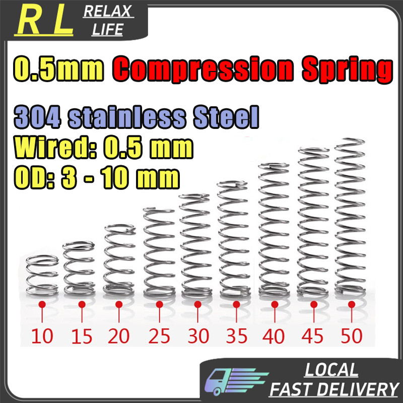 [RL] 0.5mm Compression Spring Wired d 0.5mm OD 3/4/5/6/7/8/9/10mm ...
