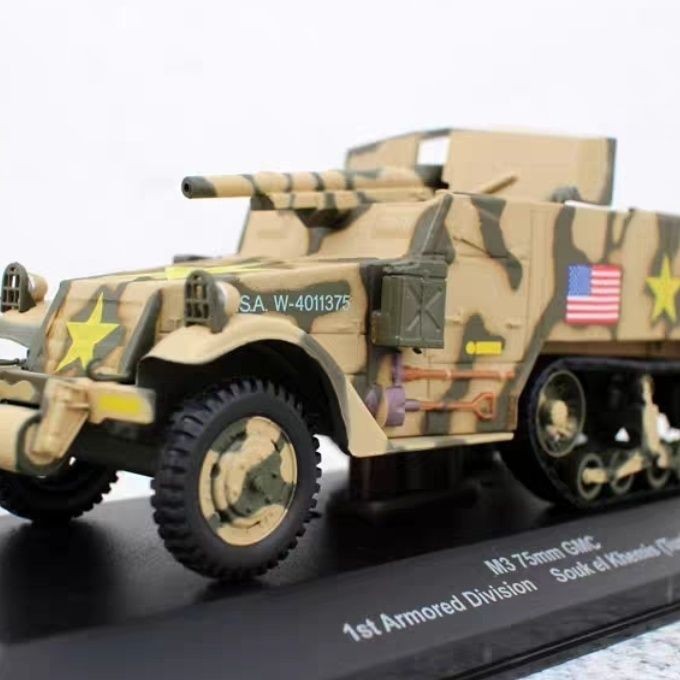 1/43 M3 Artillery Truck 75MM GMC Half Track Type Truck Armored Vehicle ...