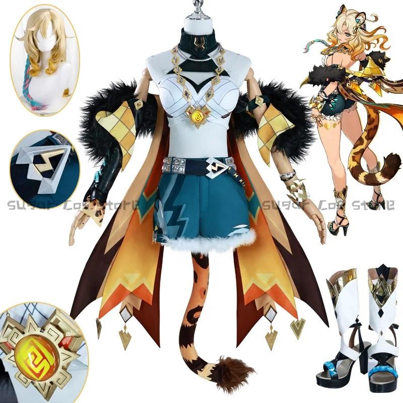 Game Genshin Impact Xilonen Cosplay Costume Wig Uniform Tail Headwear ...
