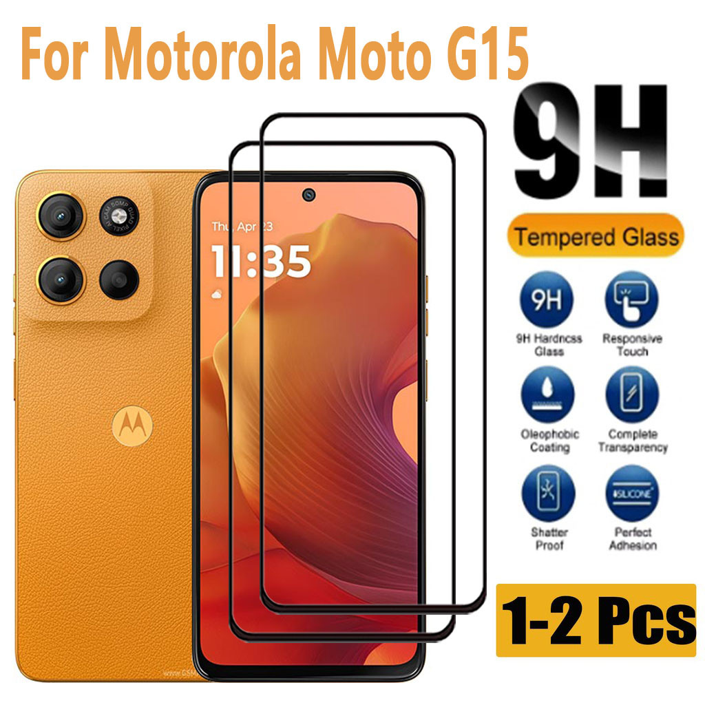 1-2 PCS Motorola Moto G15 Tempered Glass Film for Moto G05 G75 G55 G45 ...