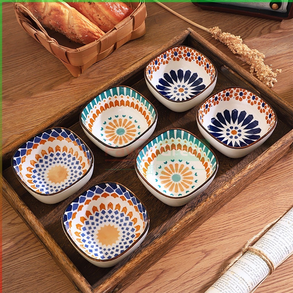 Exquisite Ceramic Seasoning Dish Vinegar Small Plate Bohemian Style ...