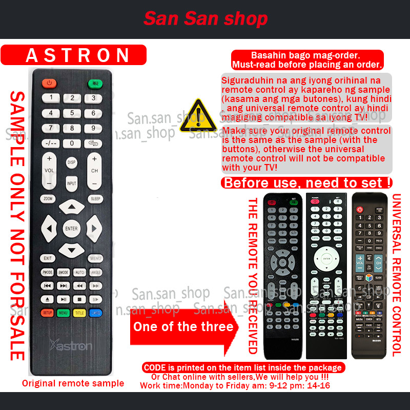 100% Universal remote control for astron not smart tv remote na gagana ...