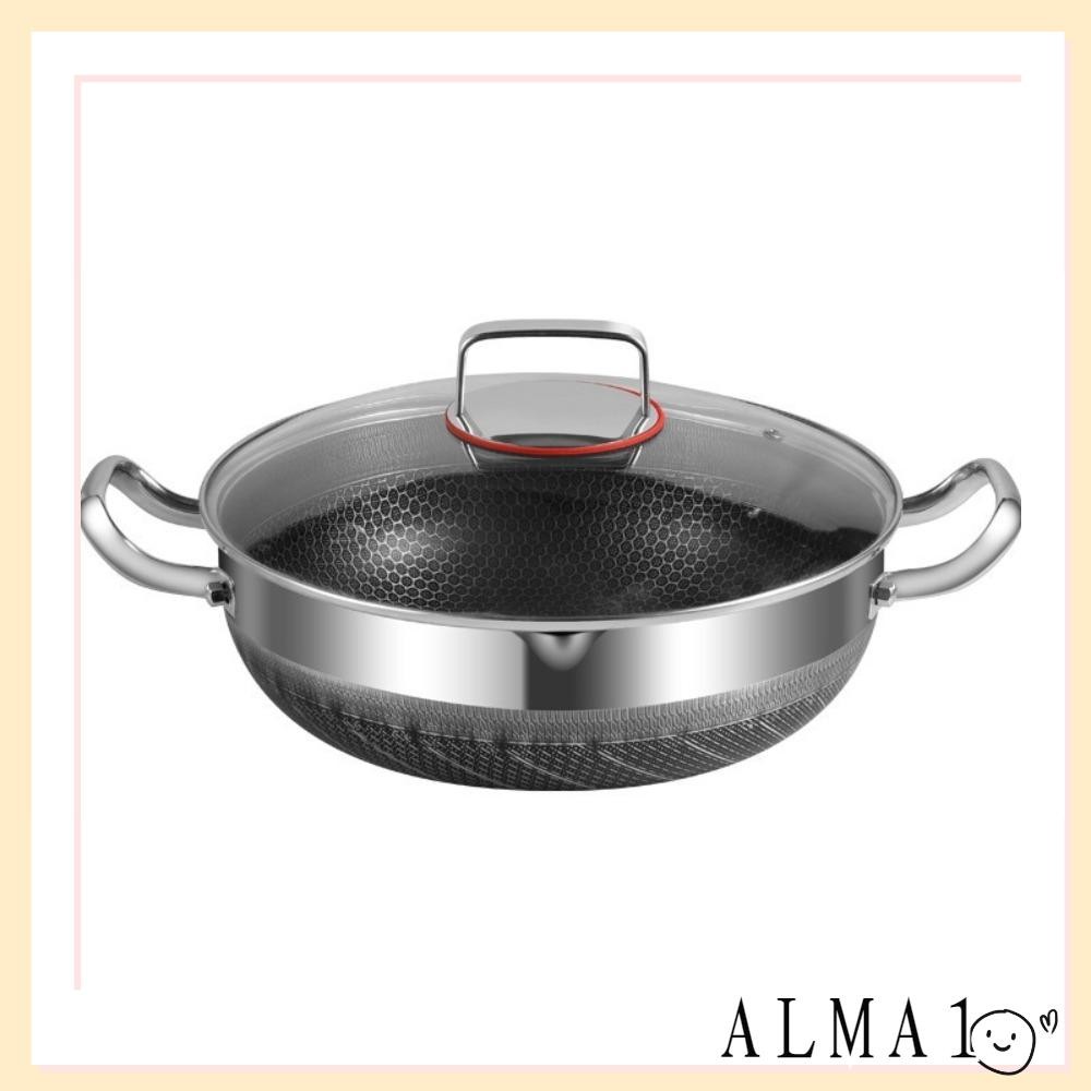 ALMA Honeycomb Soup Pot, 24/26/28/30cm Thickened Frying Pan Hot Pot ...