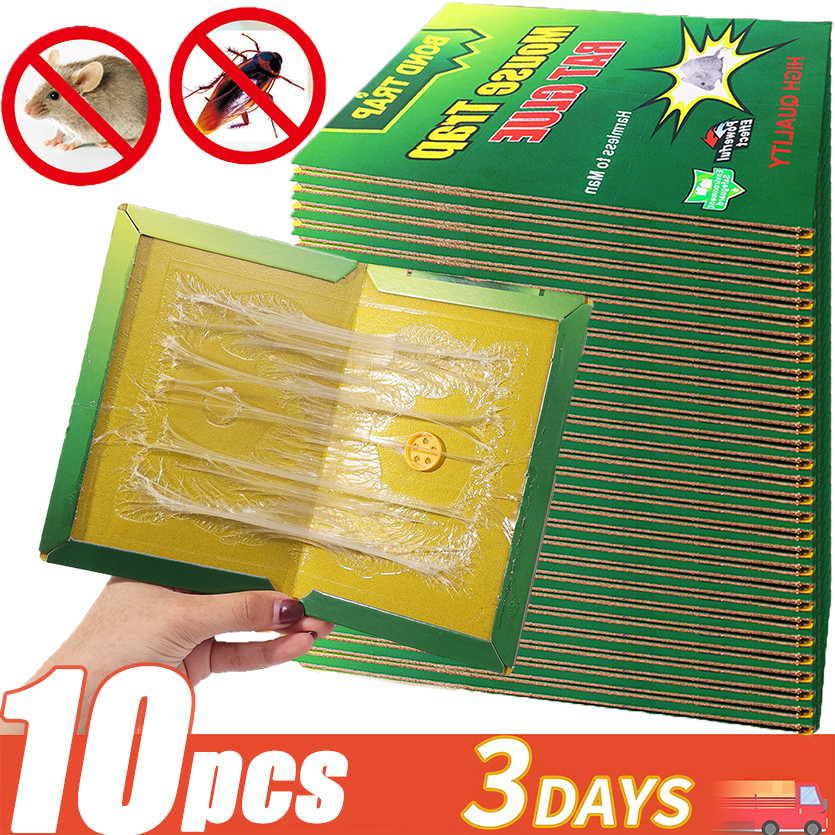 3/5/10Pcs Adhesive Rat Sticky Glue Traps / Glue Mouse Board Sticky Pads ...
