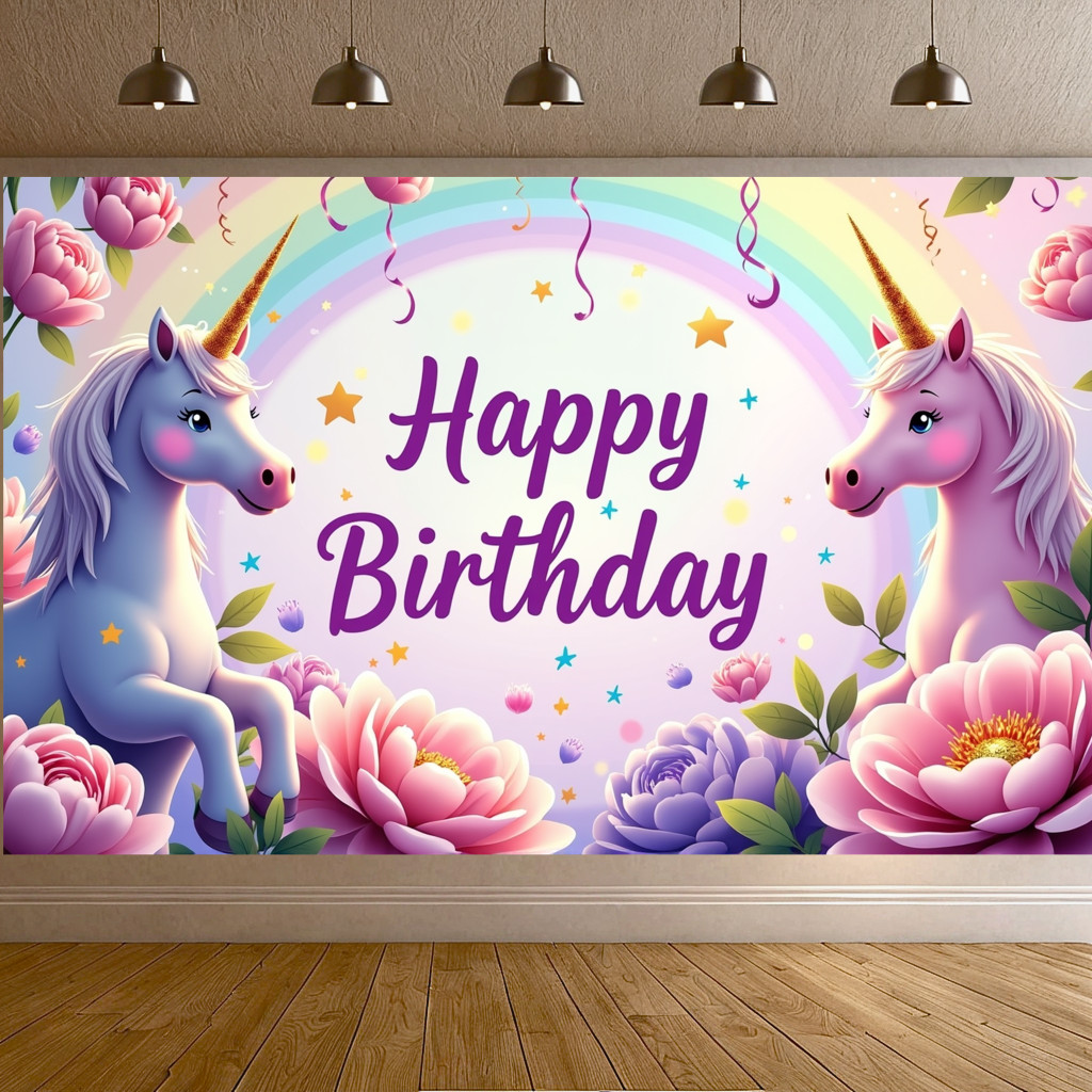 Reusable Birthday banner Hanging Photography background Printed Fabric ...