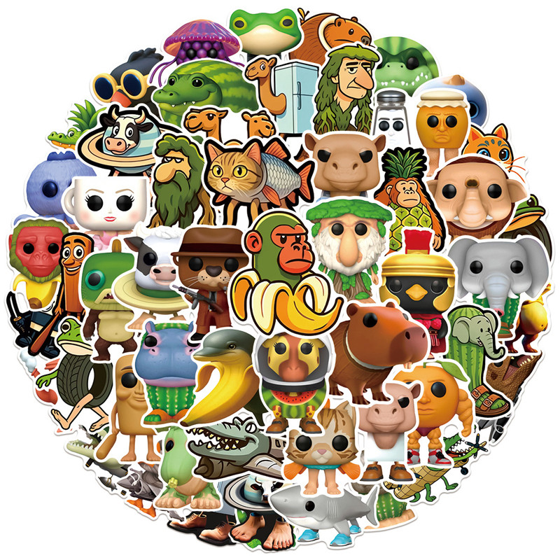 55pcs Italian Brainrot Stickers Tung Tung Tung Sahur Funny Animal Ai ...