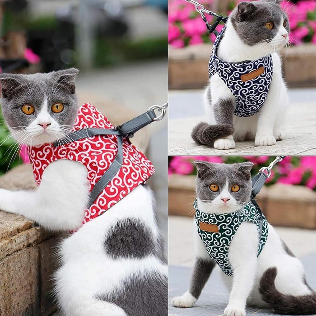 Niowatchted Cat Vest Harness and Leash, Anti-Break Away Chest Strap Cat ...