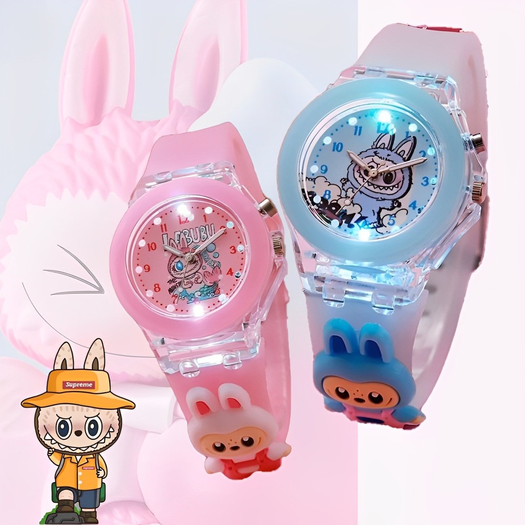 LABUBU Cartoon Monster Kids Candy Colored Silicon Strap Watch 3D ...