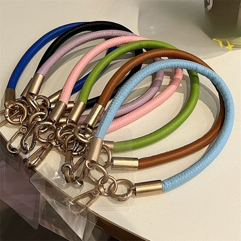 Mobile Phone Lanyard Leather Wrist Rope Men's and Women's Short Fashion ...
