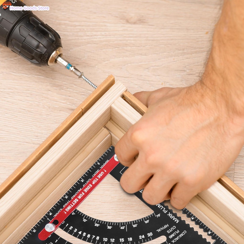 Woodworking Triangle Ruler 7 inch Aluminum Alloy Carpenter Square ...