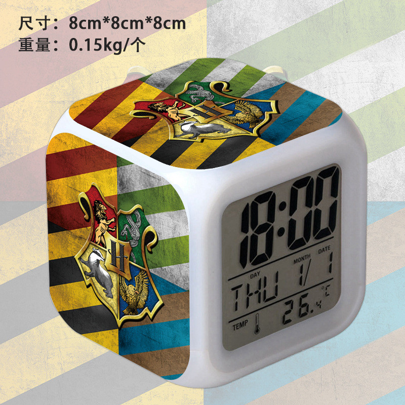 Harry Potter Hogwarts Style Clock LED Luminous 3D Night Light Stereo ...