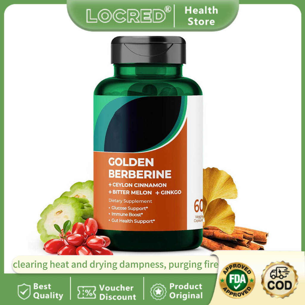 Golden berberine 4-in-1 supplement capsules 60 berberine Support Heart ...