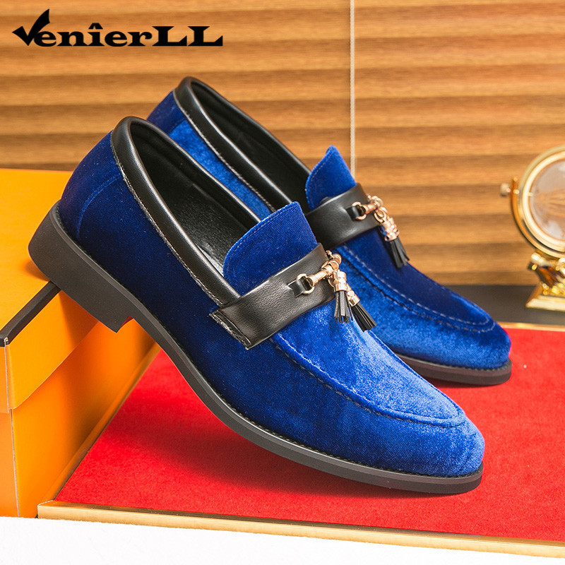 Men's Suede Slip-On Platform Loafer Shoes with Tassel Fashion Round Toe ...