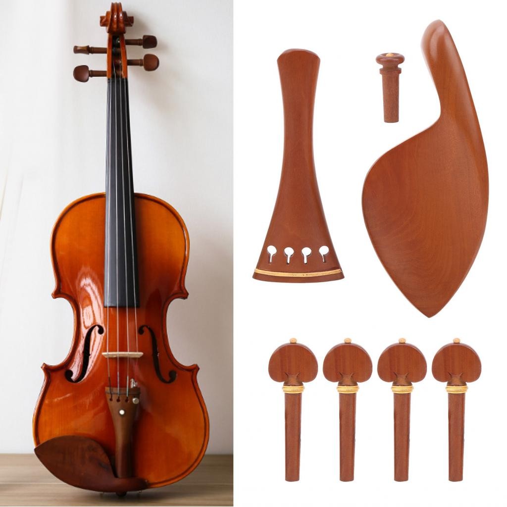 Violin Part+Chin Rest End Pin Tailpiece Wood Tuning Peg 4/4 Fitting ...