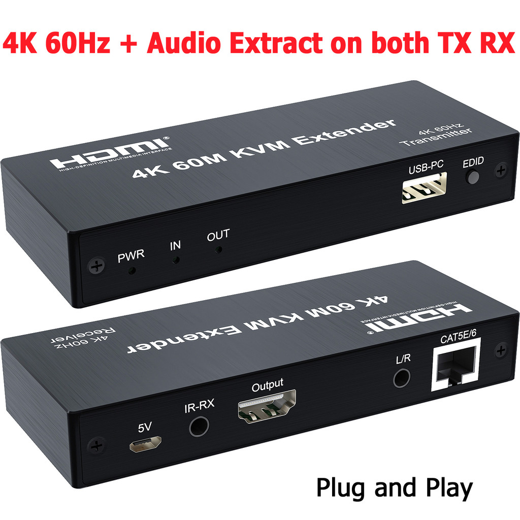 4K 60Hz HDMI KVM Extender 60M Over Rj45 Cat6 Network Cable HDMI ...