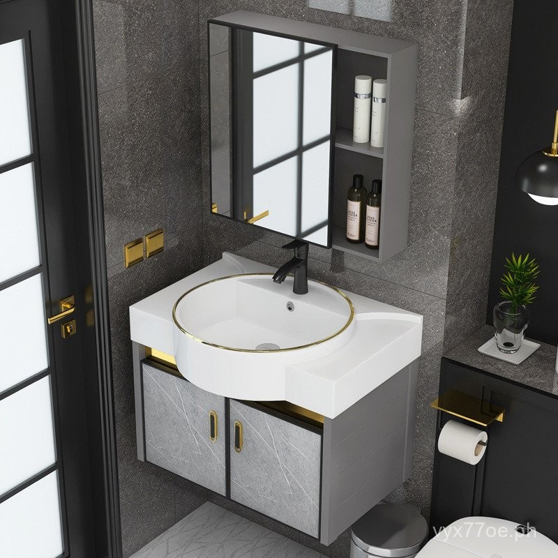 Household Small Apartment Alumimum Bathroom Cabinet Bathroom Wash Basin ...