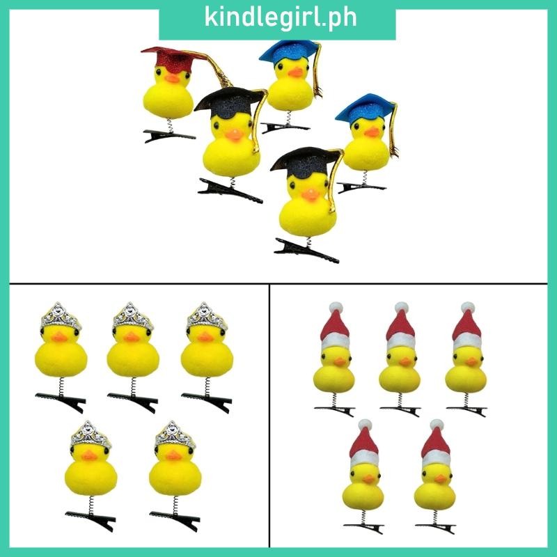KING Realistic Duck Hair Clip Animal Small Duck with Graduation Hat ...