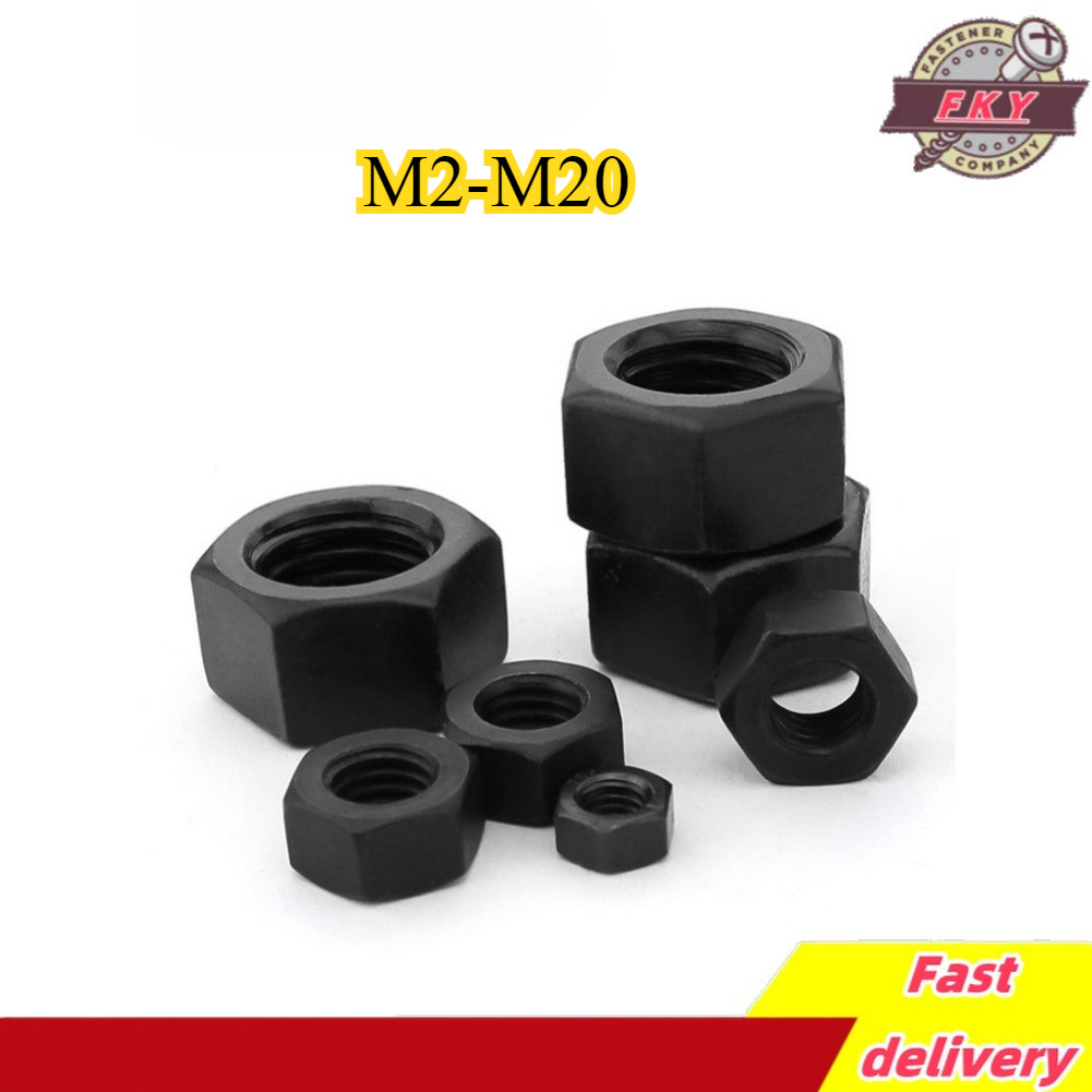 M2-M24 8.8 Grade/12.9 Grade Hex Nut High Strength Screw Cap Black Bolt ...