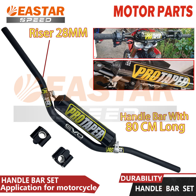 BLACK Handle Bar Evo Protaper *80 Cm Long *Handle Bar With Riser (28Mm ...