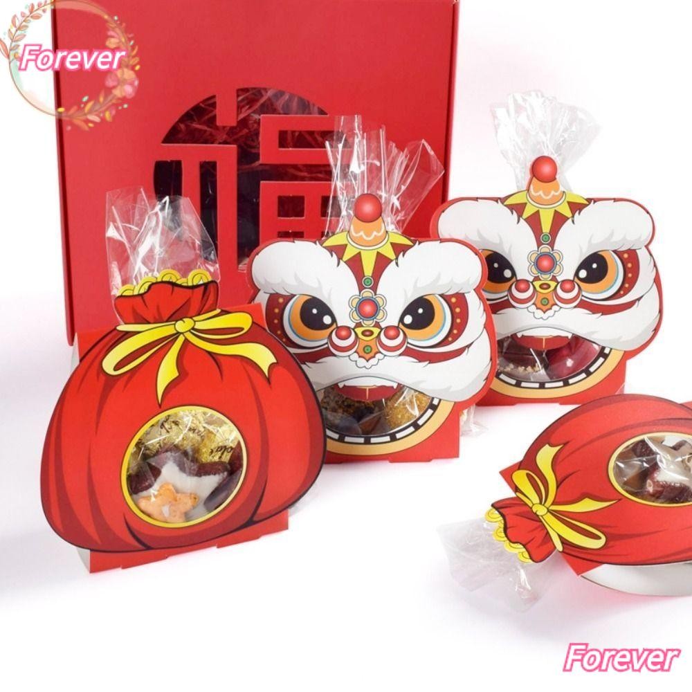 FOREVER 8pcs CNY Lucky Bag, Lunar Year Red CNY Gift Box, Cookies ...