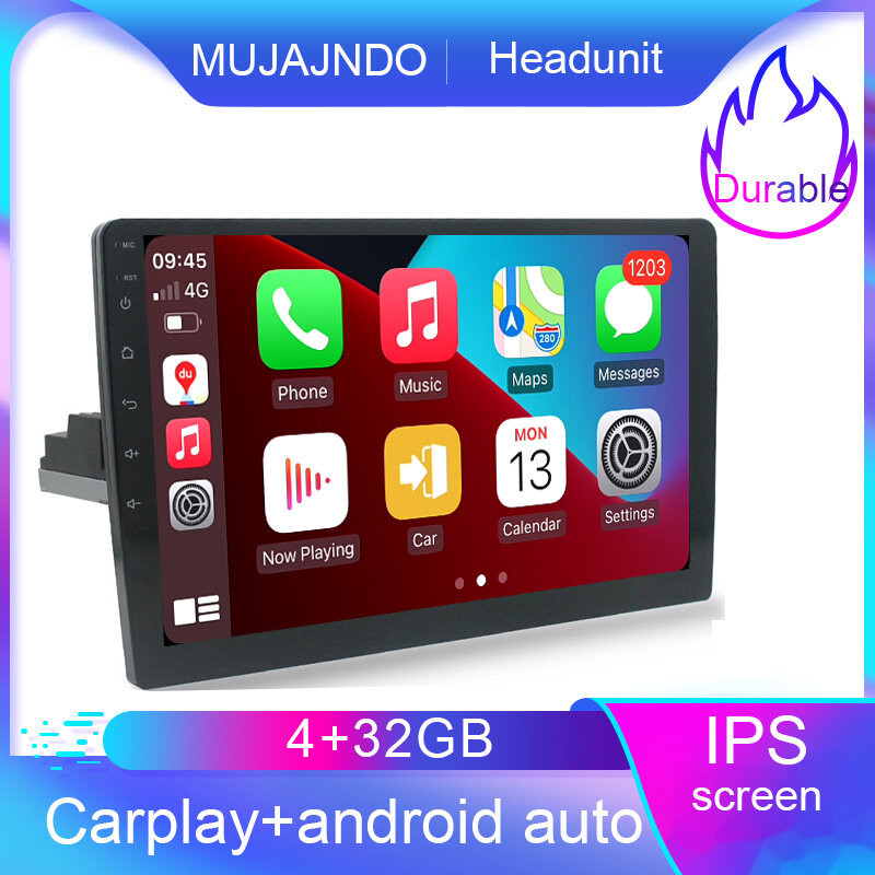 Mujajndo 10inch 1din Android15 32gb Carplay Android Auto Car Android