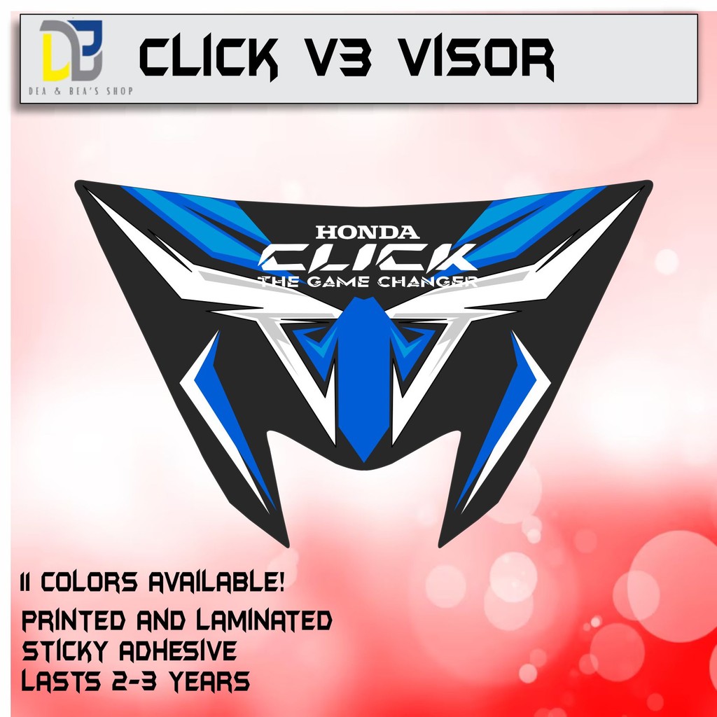 Honda Click v3 V4 version 3 version 4 visor waterproof vinyl stickers ...