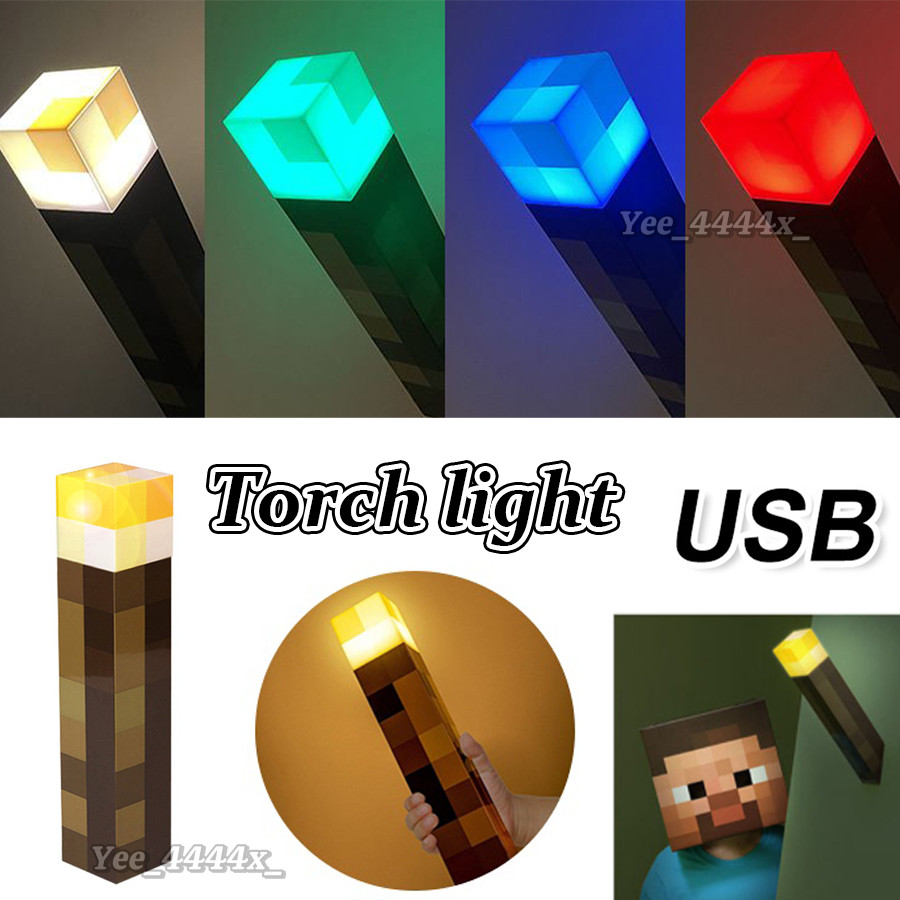Minecraft Torch light LED Game Peripheral Torch Lamp Wall Mountable or ...