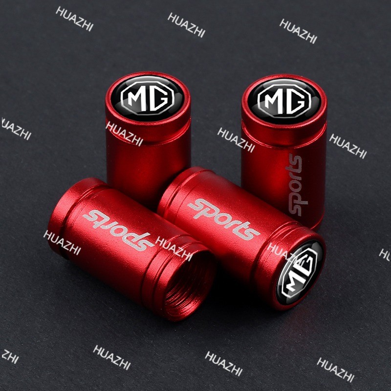 4pcs tire valve cap, used for MG car metal wheel tire valve cap red ...