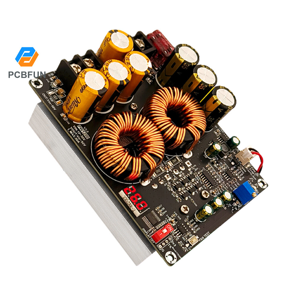 Pcbfun 1200W 50A High Current Boost Power Supply Module Dual Inductors ...