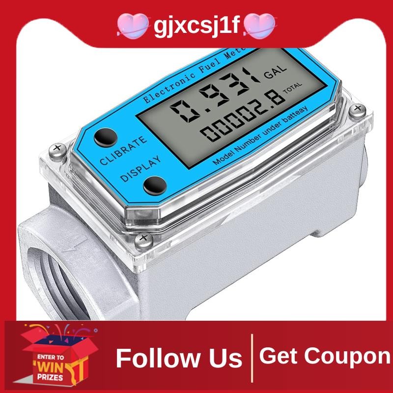 [gjxcsj1f] Digital Turbine Water Flow Meter Flow Meter with NPT Counter and FNPT Thread Gas Oil ...