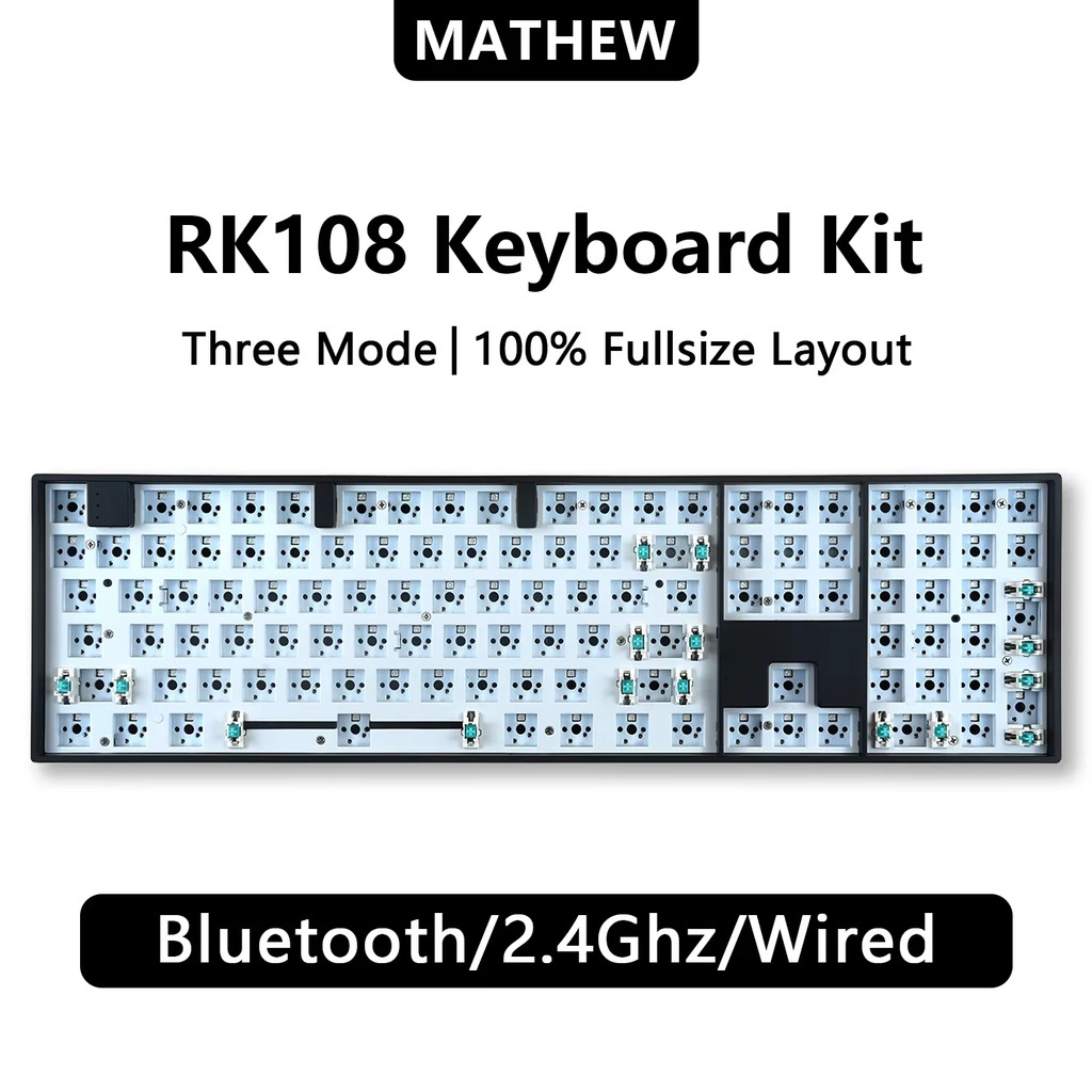RK108 Mechanical Keyboard Kit RGB Light Bluetooth Three-mode 2.4G ...