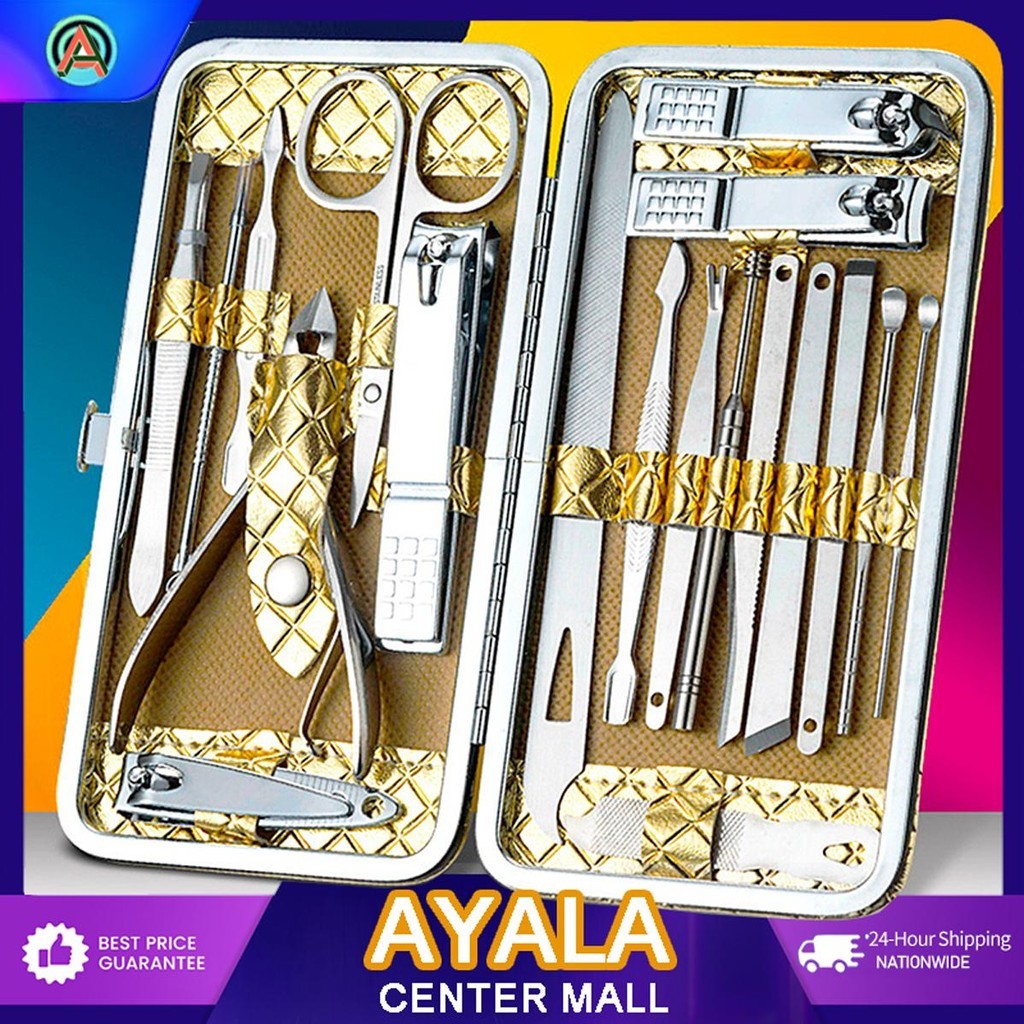【Japan Original】Carbon Steel Manicure 19pcs Set with Box Nail Clippers ...