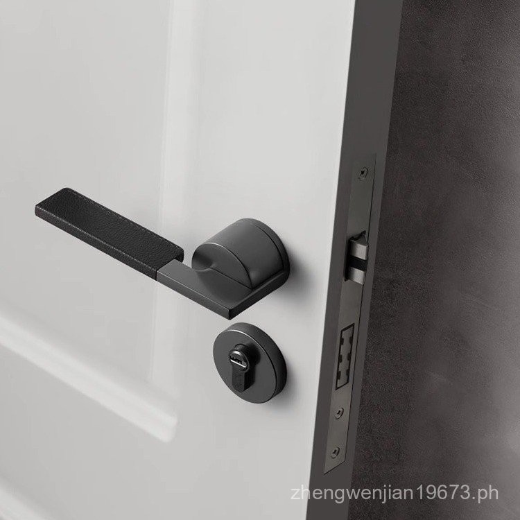 Door Lock Light Luxury Modern Minimalist Leather Door Handle Indoor ...