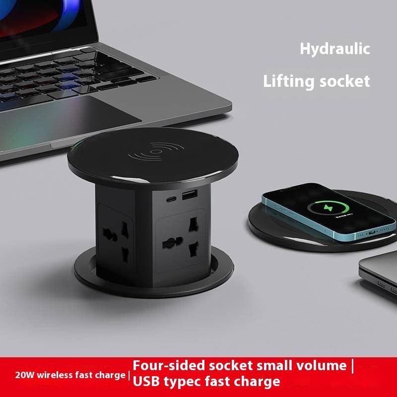 Socket American Standard Lifting Socket USB Wireless Charging Embedded Vertical Multi-Function ...