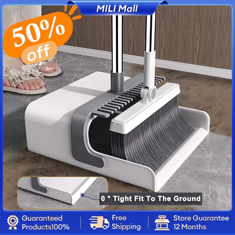 Foldable Broom Dustpan Set Rotating Broom With Dustpan Sturdy&Durable ...