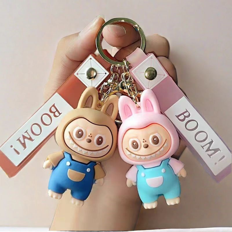 Cute Labubu keychian Cartoon Labubu doll keychain Bag pendant Car ...
