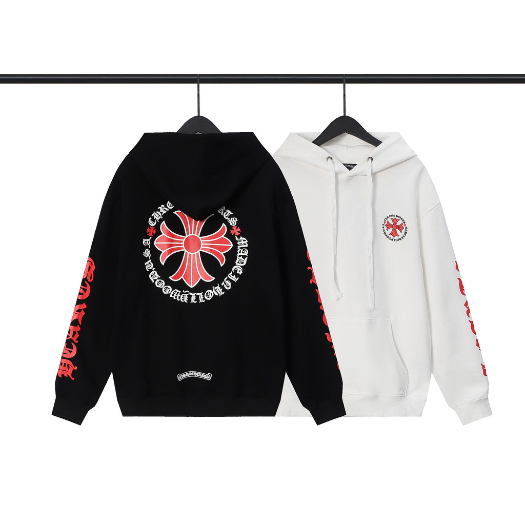 Chrome Hearts Red Cross Sanskrit Letter Flower Arm Horseshoe Sweater ...